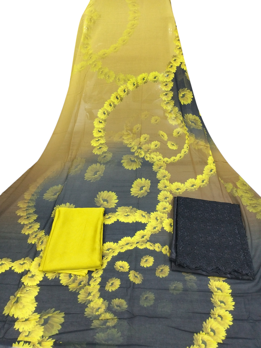 Yellow to Black Design Fransawi Dirac – Shubham Collections